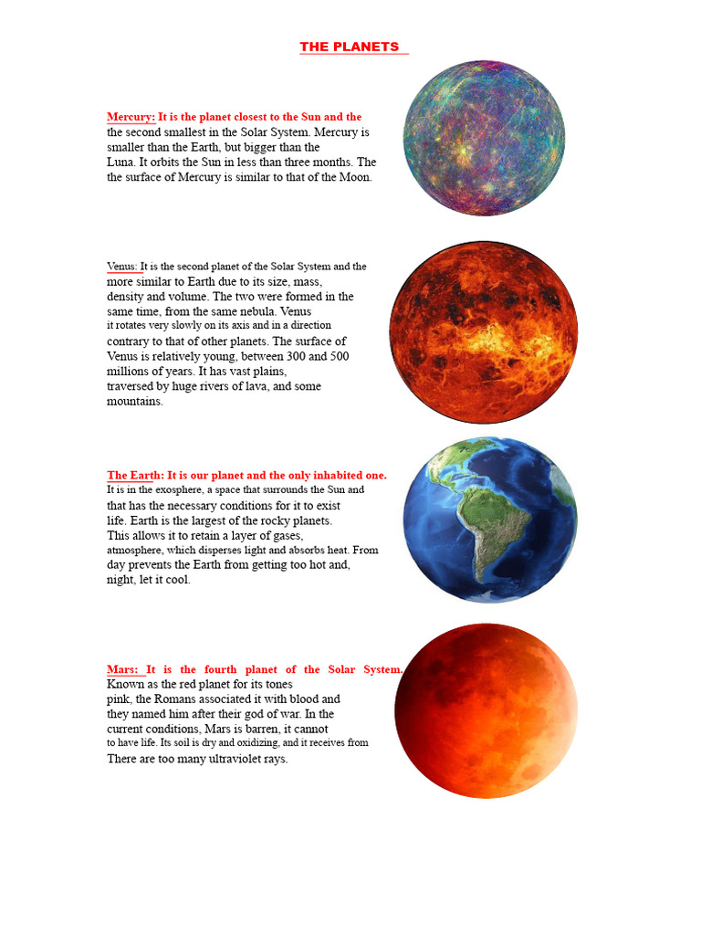Overview of the Solar System's Planets | PDF | Planets | Solar System
