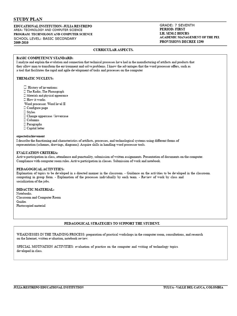 Seventh Grade Computer Science | PDF | Science | Curriculum