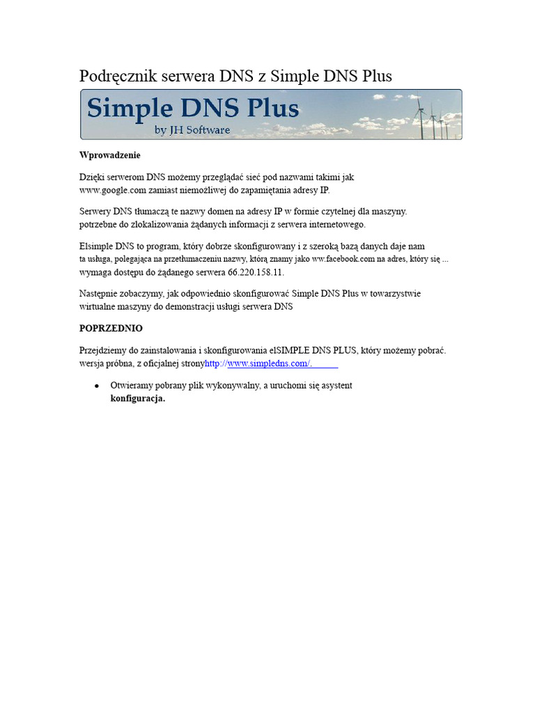 Podręcznik Serwera DNS Z Simple DNS Plus | PDF
