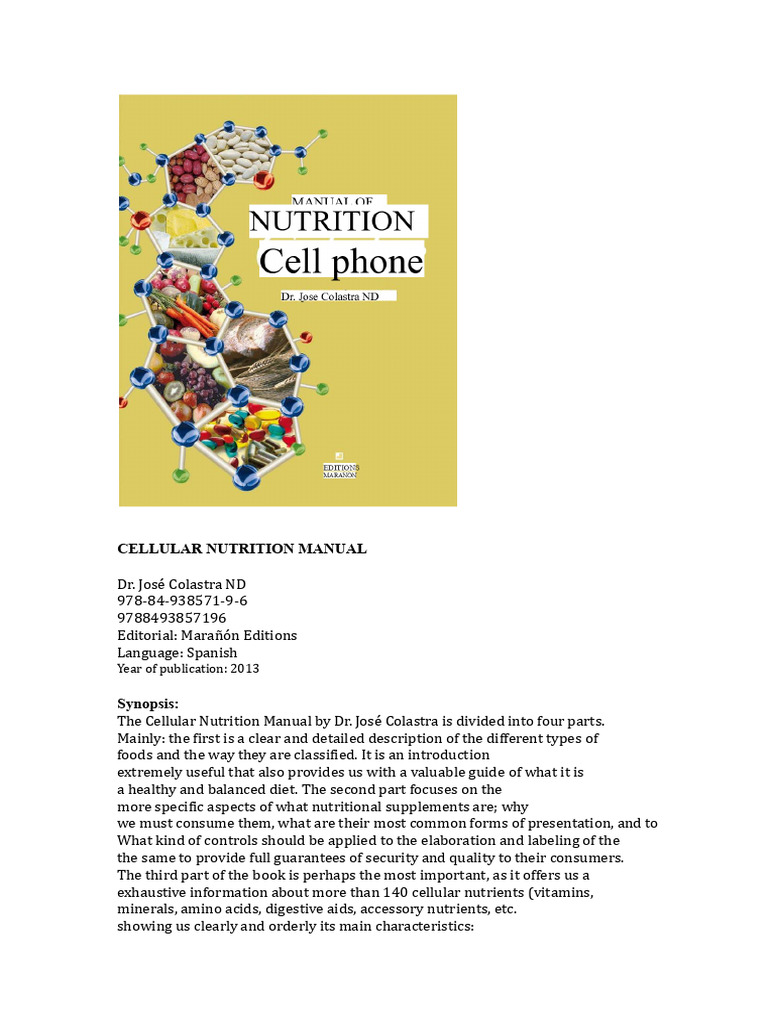 Cellular Nutrition Guide by Dr. Colastra | PDF