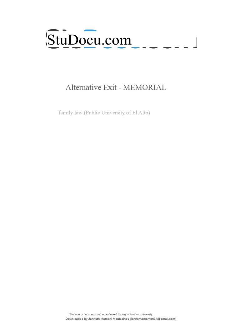 Alternative Exit Memorial | PDF | Crime & Violence | Crimes