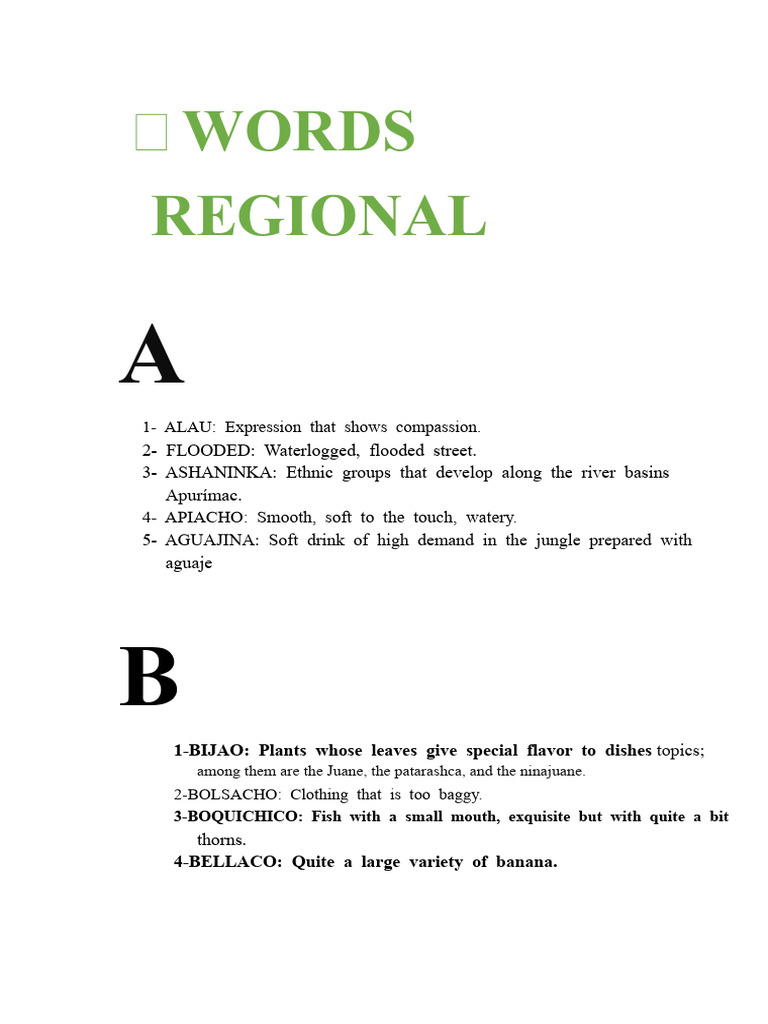 Regional Words | PDF