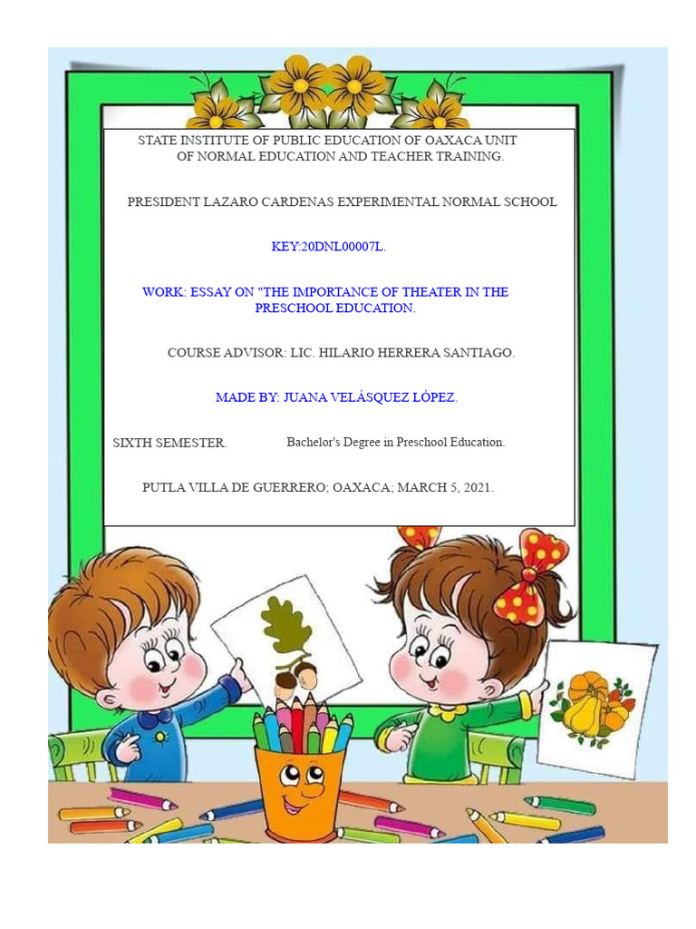 Importance of Theater in Preschool Education | PDF | Creativity | Preschool