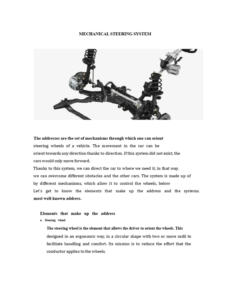 Mechanical Steering System | PDF | Steering | Gear