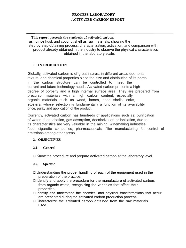 Activated Carbon Report Group A32014 | PDF | Applied And ...