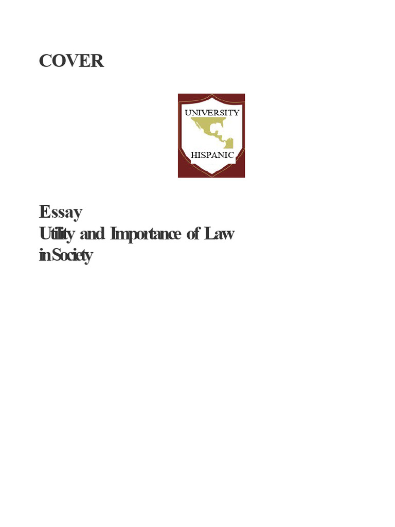 Essay On The Importance of Law in Society | PDF | Crimes | Crime & Violence