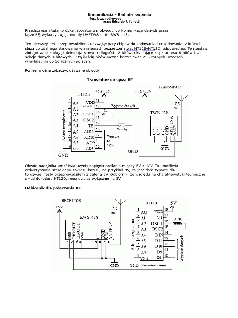 Conectar HT12E HT12D Antena PDF | PDF