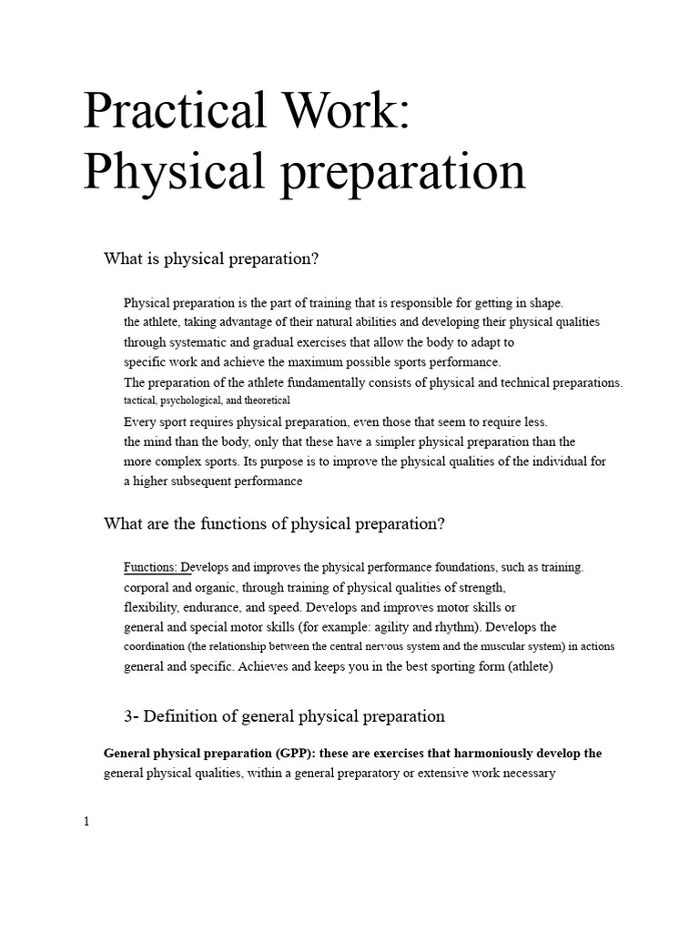 Physical Preparation | PDF | Physical Fitness | Flexibility (Anatomy)