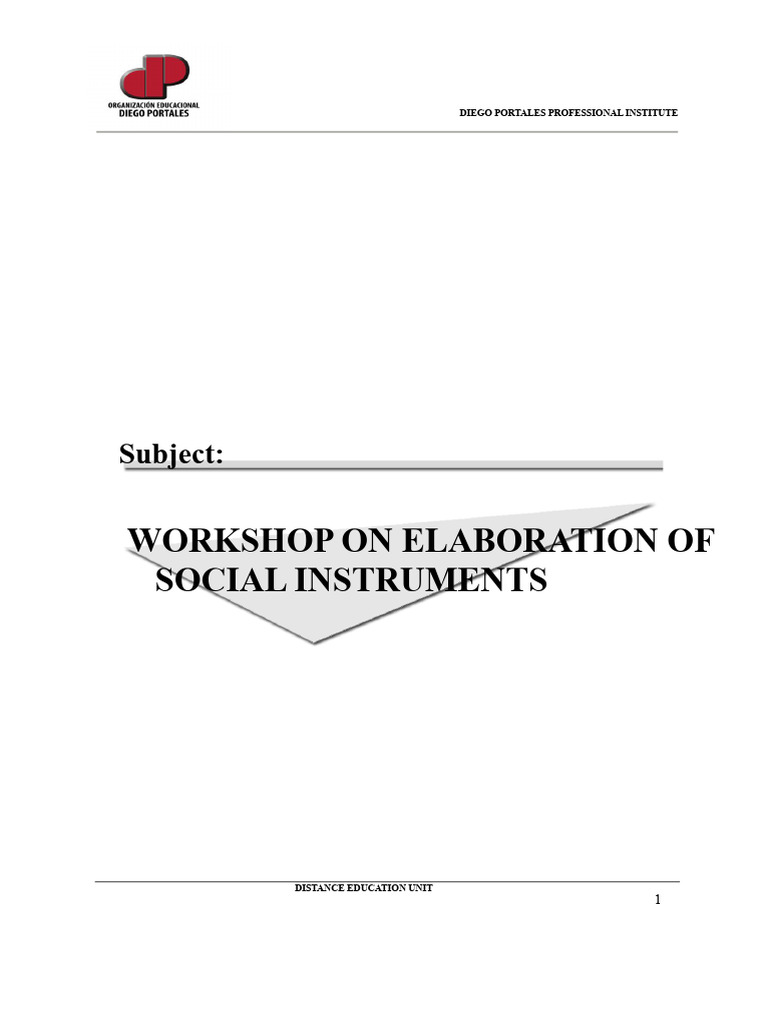 Module Workshop For The Development of Social Instruments | PDF ...