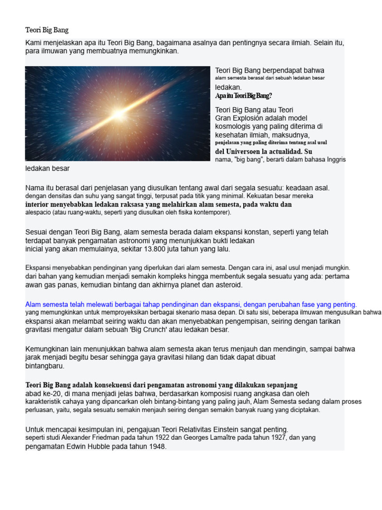 Teori Big Bang | PDF