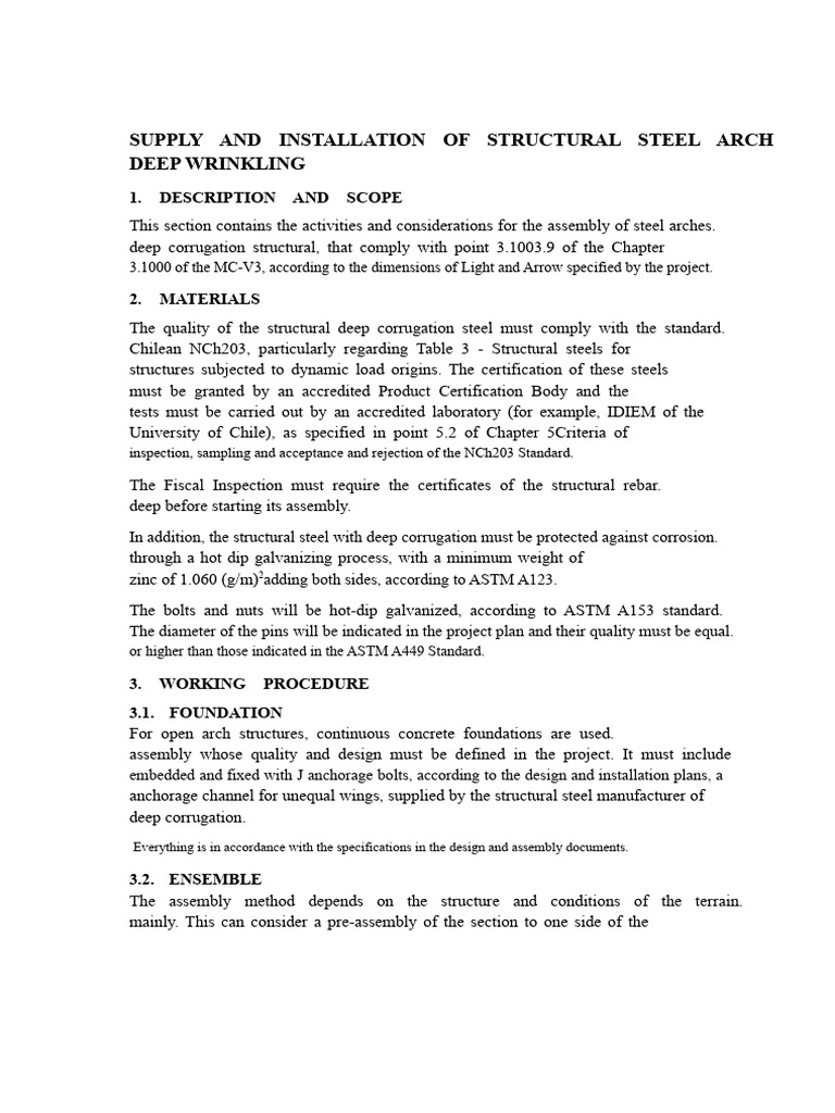 Deep Corrugated Steel Arch Assembly (Payment States) Rev2 | PDF