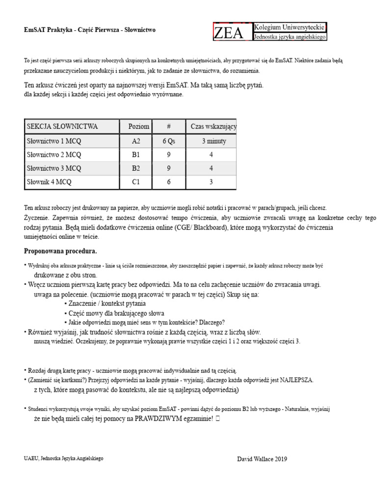 Emsat Practice Vocabulary v1 PDF | PDF