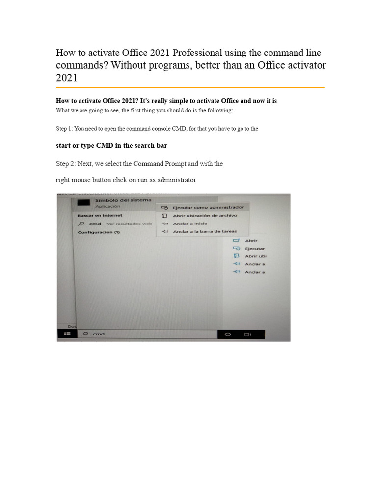 HOW TO ACTIVATE OFFICE 2021 Professional Using The Command Line | PDF | Command Line Interface ...