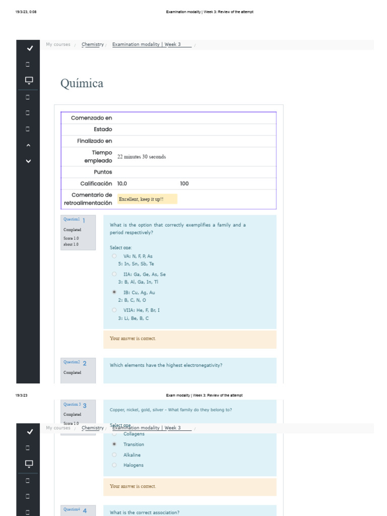 Exam Modality - Week 3 Chemistry ARB | PDF | Atoms | Chemical Elements