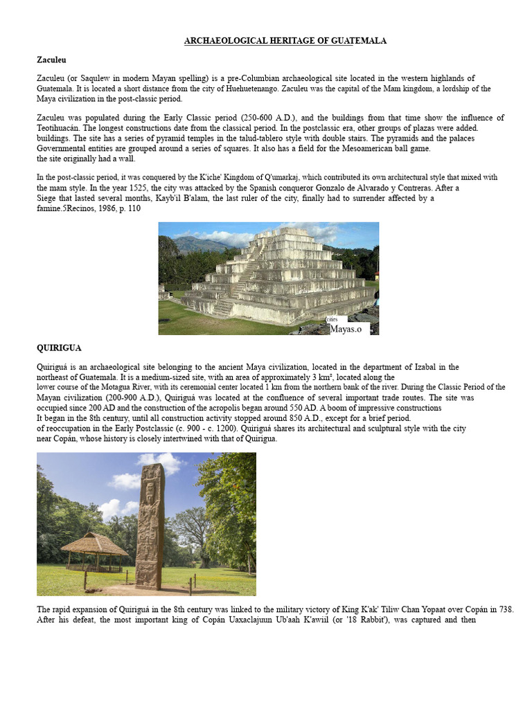 Archaeological Heritage of Guatemala | PDF | Maya Civilization ...