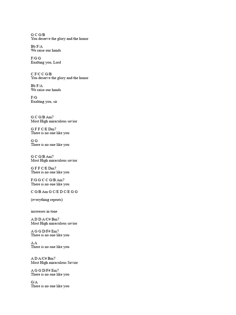 You Deserve The Glory - Song | PDF