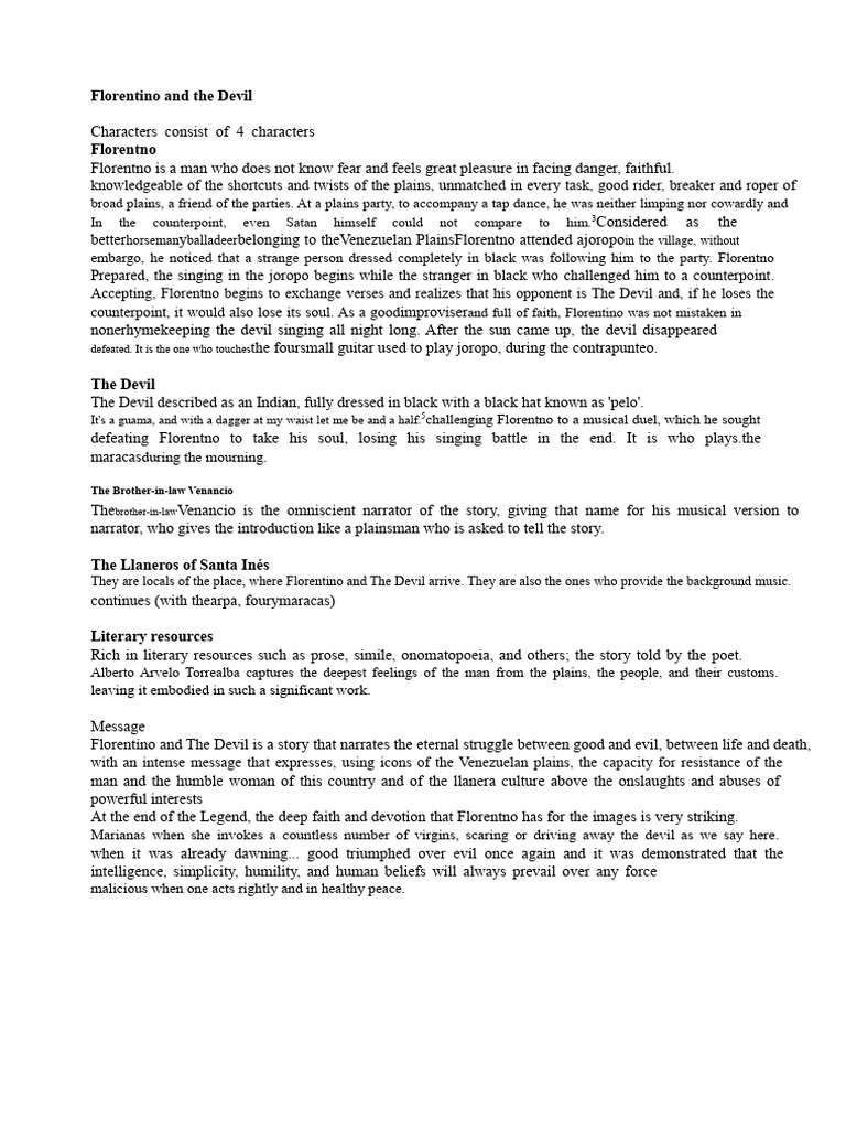 Florentino and The Devil | PDF | Satan