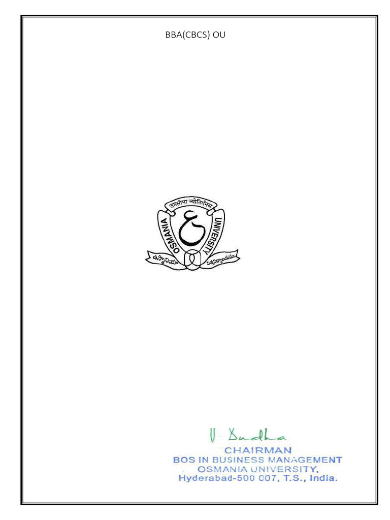BBA 3rd Semester Syllabus OU 2025 | PDF | Course Credit | Business