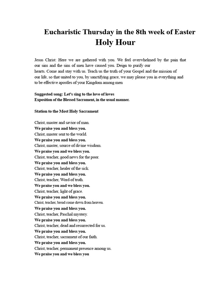 Holy Hour Easter | PDF | Jesus | Glory (Religion)