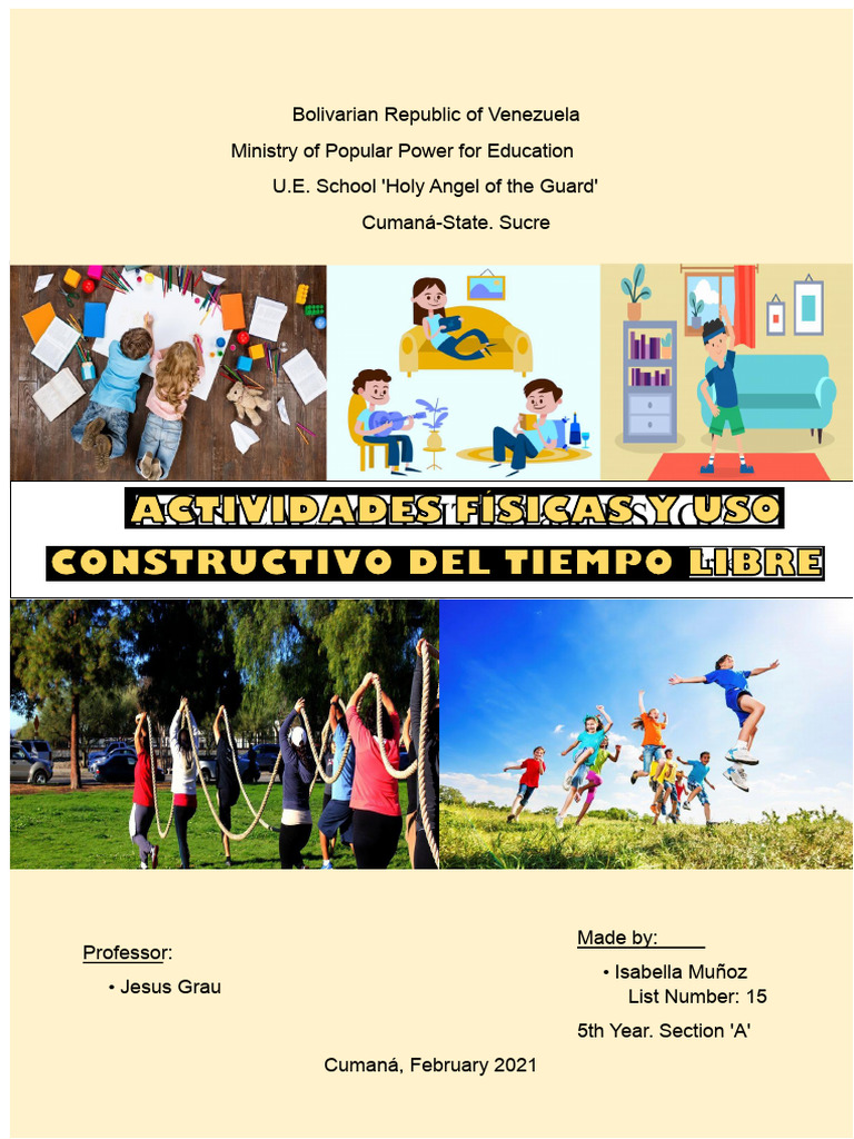 Physical Activities and Constructive Use of Free Time | PDF ...
