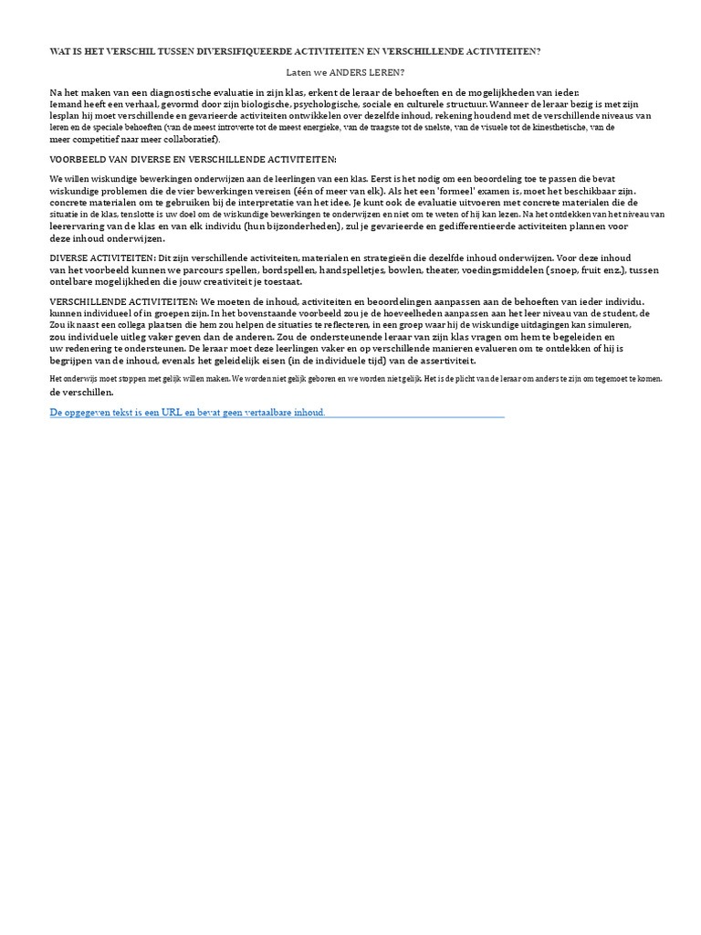 Wat Is Het Verschil Tussen Gedifferentieerde Activiteiten en ...