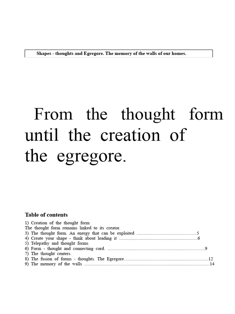 Thought-Form and Egregore | PDF | Thought | Telepathy