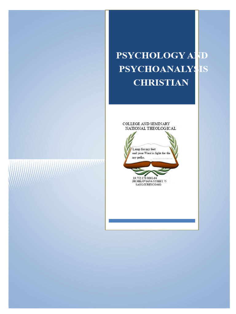 Christian Psychoanalysis Psychology | PDF | Psychoanalysis | Psychology