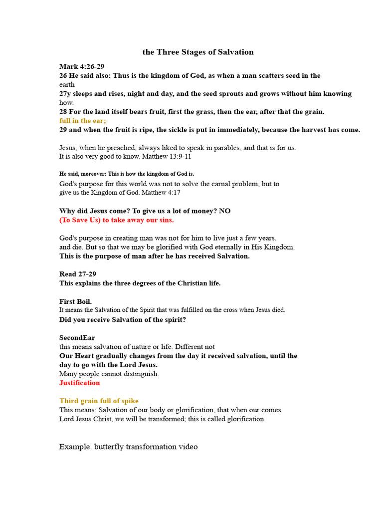 Three Stages of Salvation Explained | PDF | Salvation | Eternal Life ...