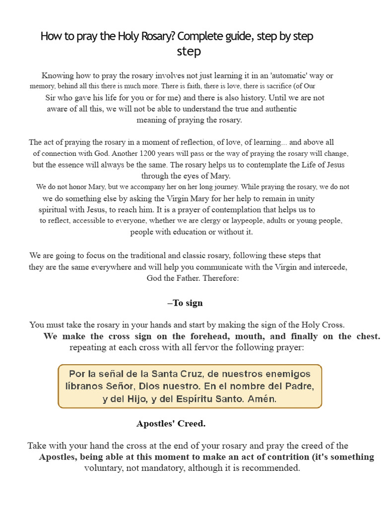 How To Pray The Holy Rosary | PDF | Rosary | Prayer