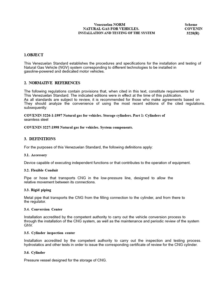 Venezuelan NGV Installation Standards | PDF | Electrical Connector | Valve