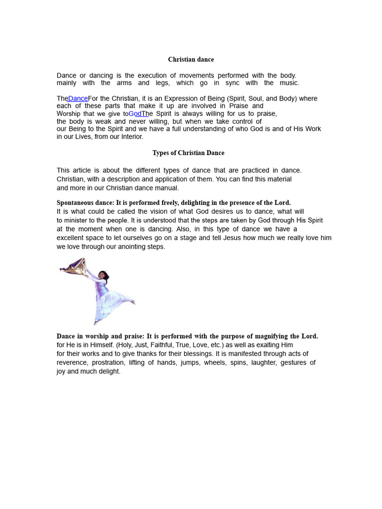 Types of Christian Dance Explained | PDF | Dances | God