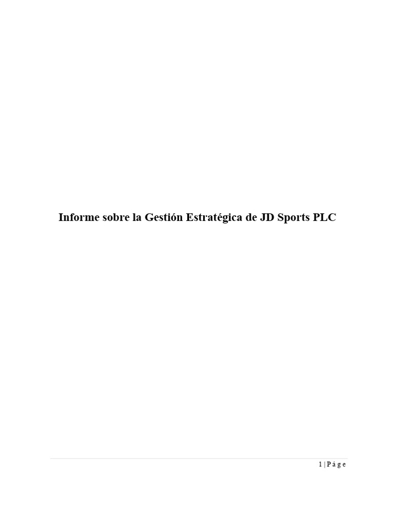 JD Sports PLC | PDF | Gestión estratégica | Business