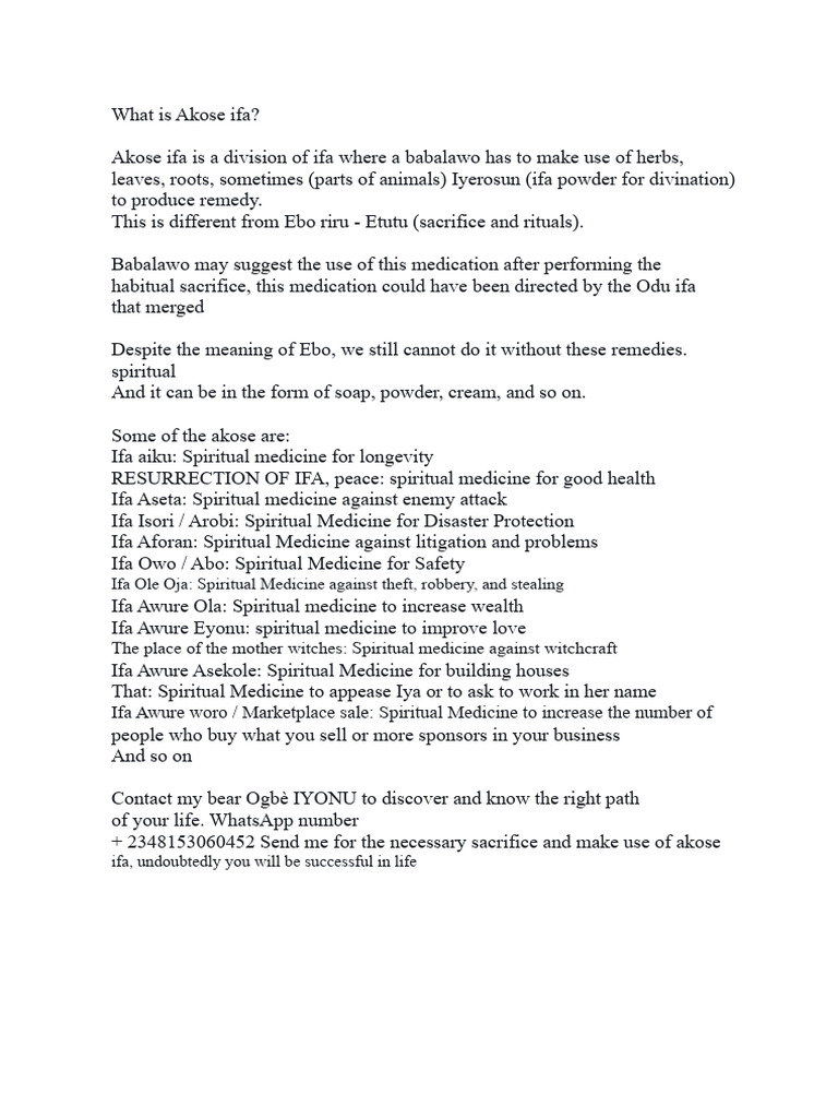 What Are The AKOSE IFA? | PDF