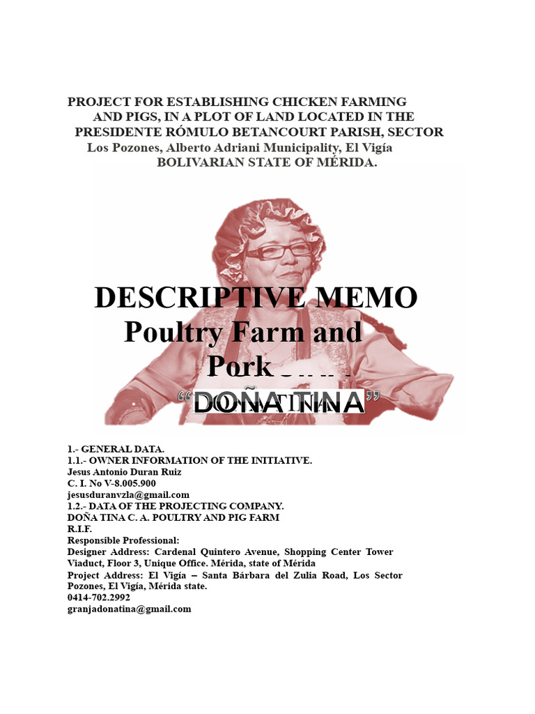 Descriptive Memorandum Doña Tina Farm C. A. | PDF | Egg | Water