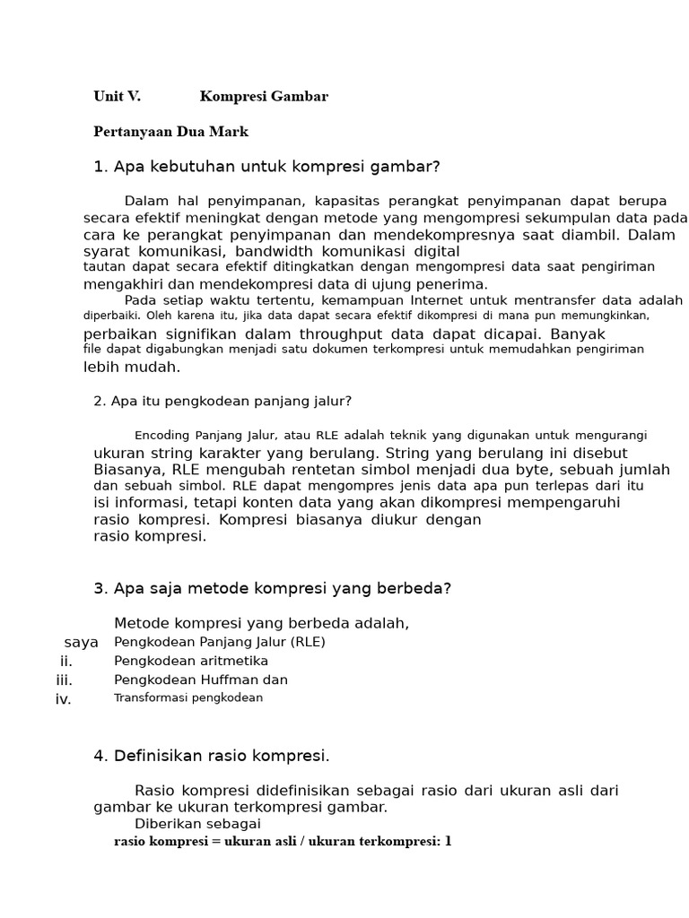 Pengolahan Citra Digital (Kompresi Citra) | PDF