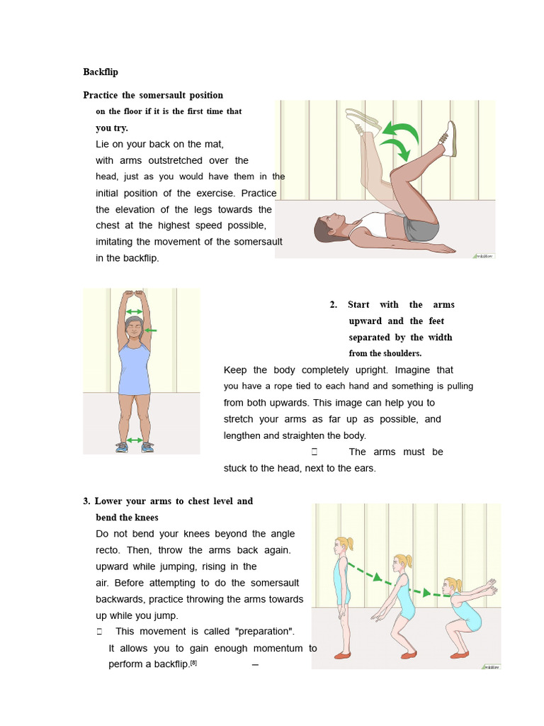 Backward Somersault Technique Guide | PDF | Foot | Knee