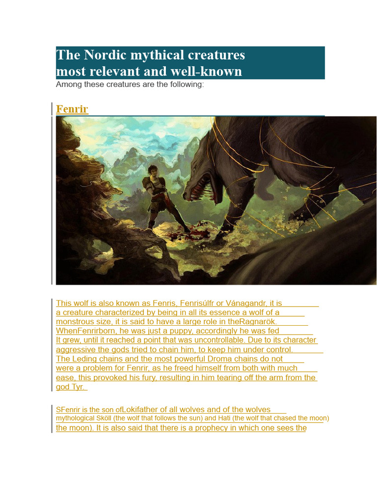 The Most Relevant and Well-Known Norse Mythological Creatures. | PDF ...