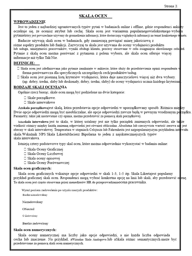 Skala Ocen | PDF