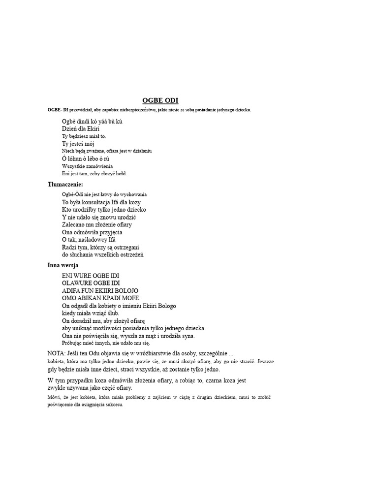 Kompendium Ogbe Odi | PDF