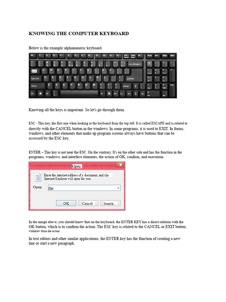 Getting To Know The Computer Keyboard | PDF | Computer Keyboard ...