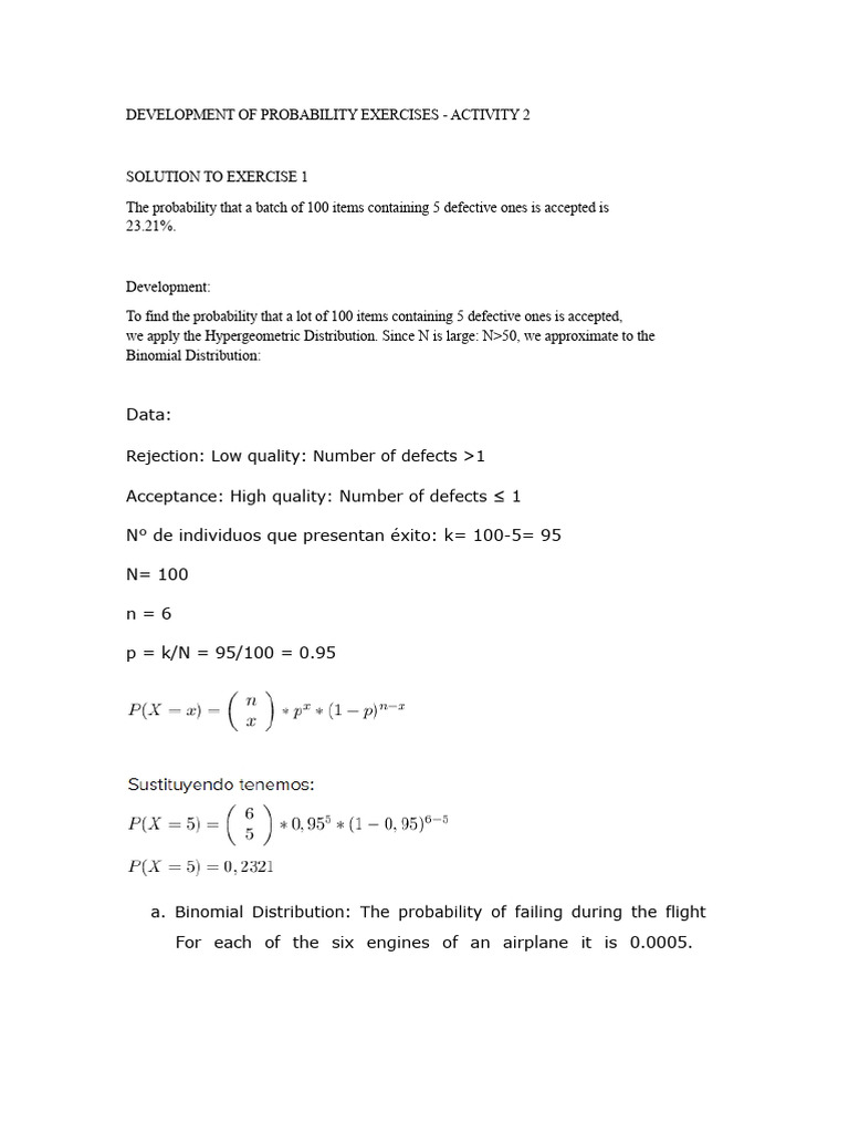 Development of Probability Exercises Activity 2 | PDF | Normal ...