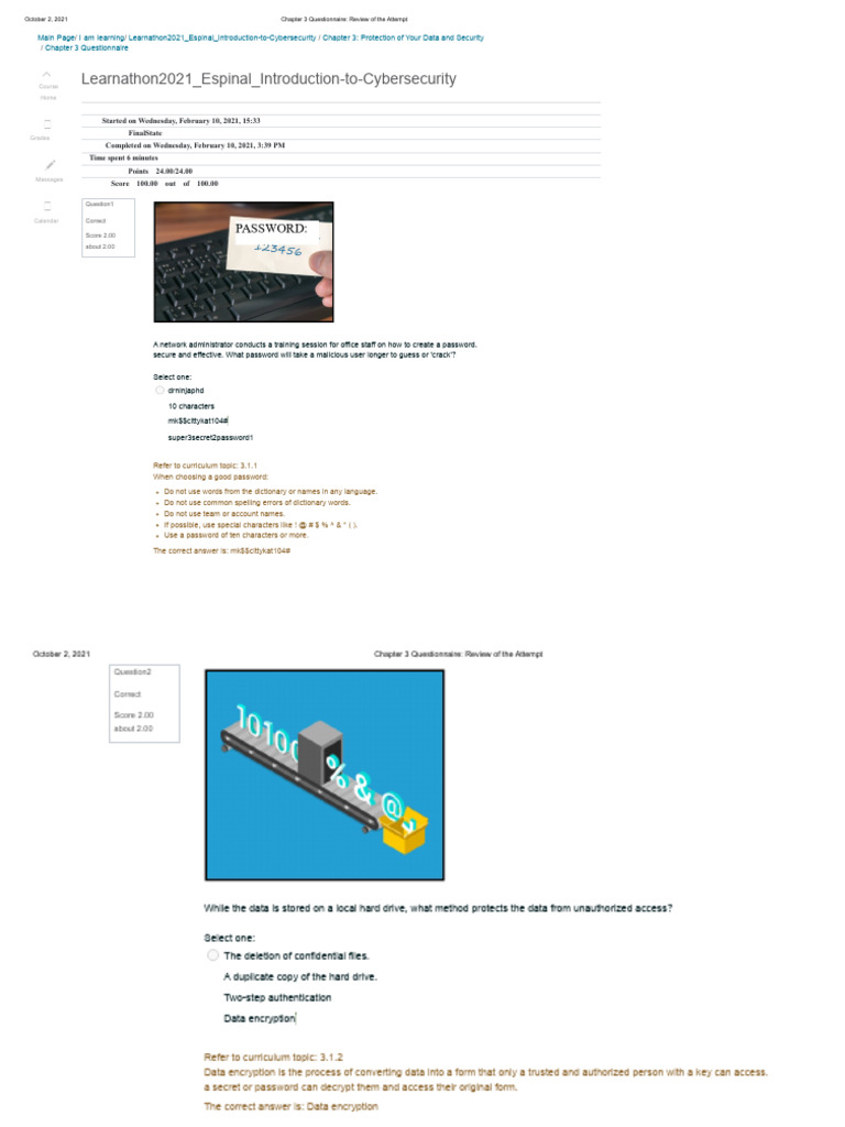 Chapter 3 Questionnaire - Review of The Attempt | PDF | Spyware | Password