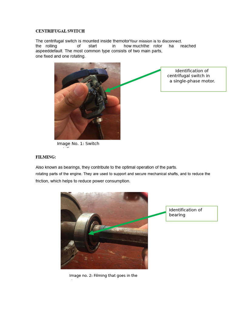 Parts of A Single-Phase Motor | PDF | Electric Motor | Inductor