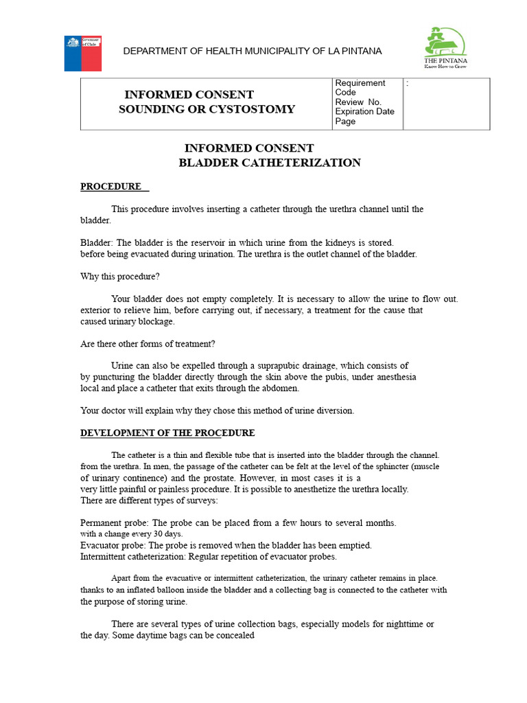 Informed Consent for Catheterization Procedures | PDF | Urinary ...
