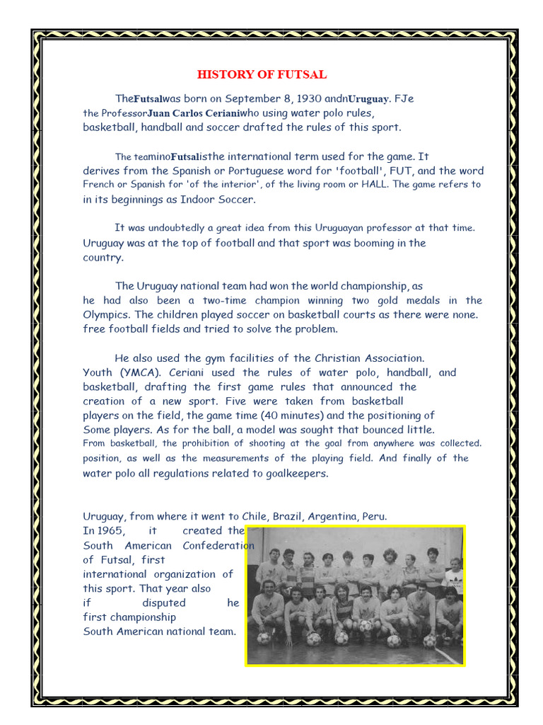 History of Futsal | PDF | Athletic Sports | Football Codes