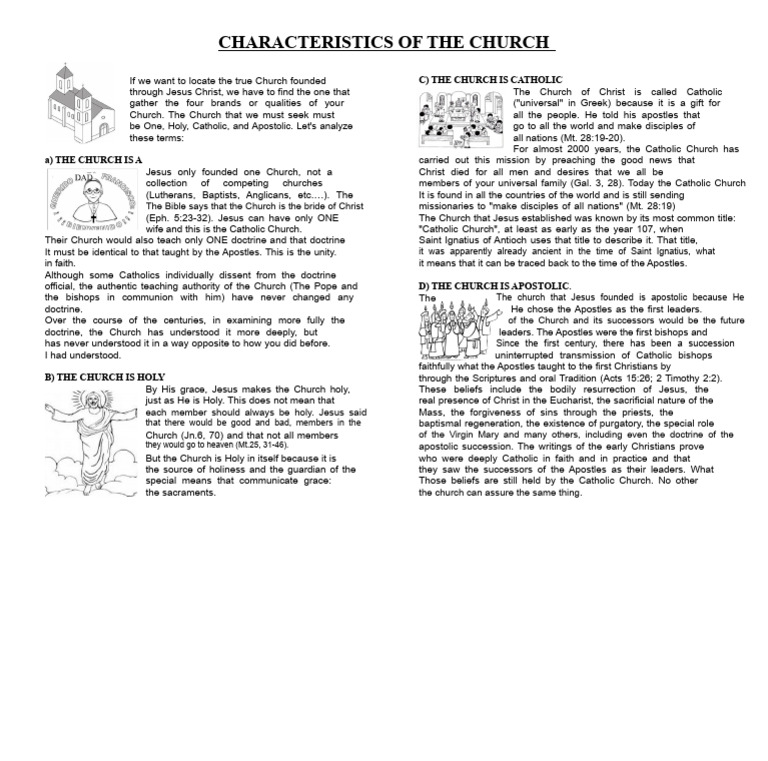 Characteristics of The Church | PDF | Christian Church | Catholic Church
