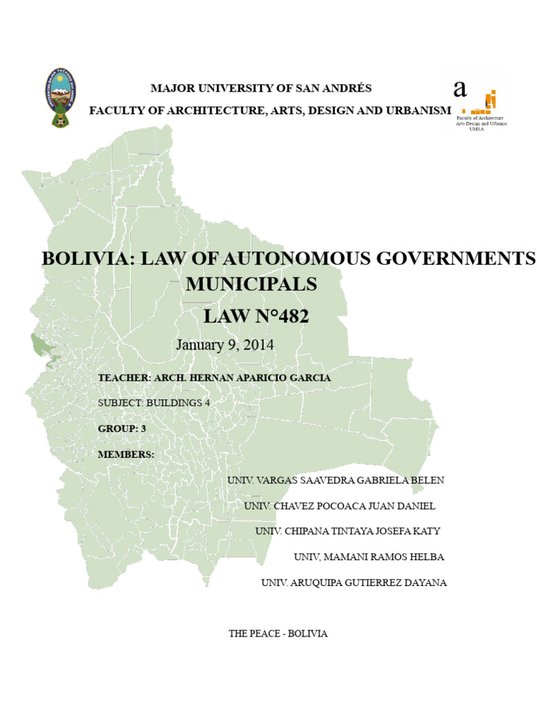 LAW No. 482 OF AUTONOMOUS MUNICIPAL GOVERNMENTS | PDF | Autonomy ...