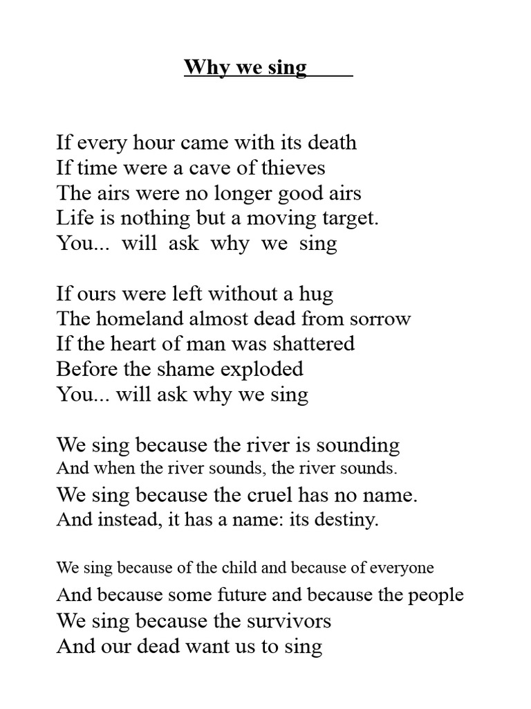 Why We Sing | PDF