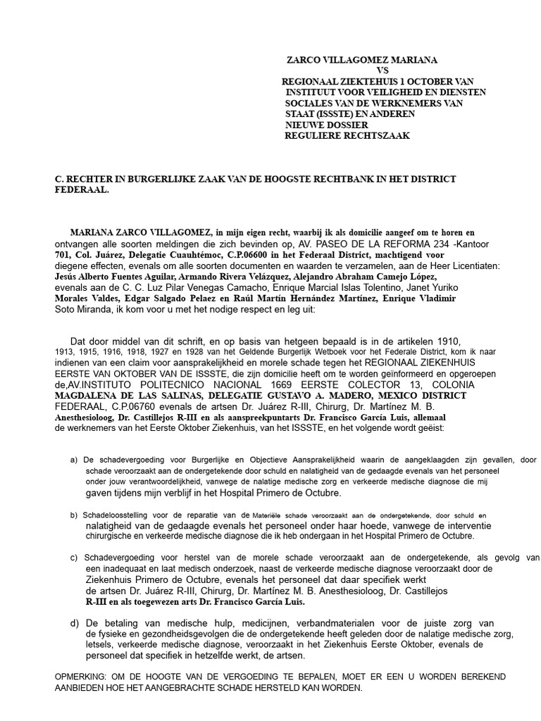 Formulier Aansprakelijkheidseis | PDF