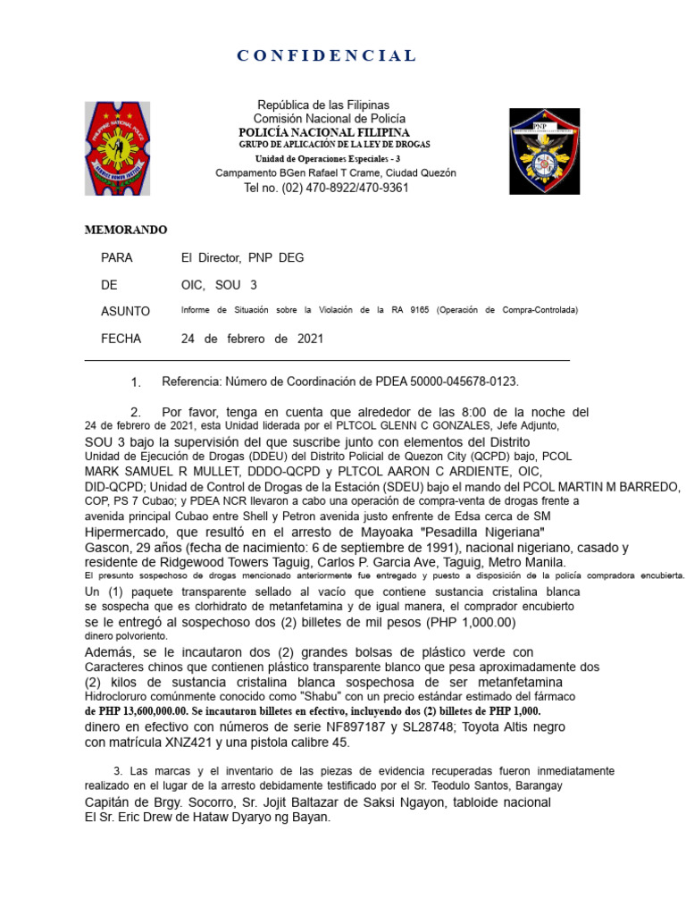 Informe de O3spot | PDF | Cumplimiento de la ley | Crimen y violencia